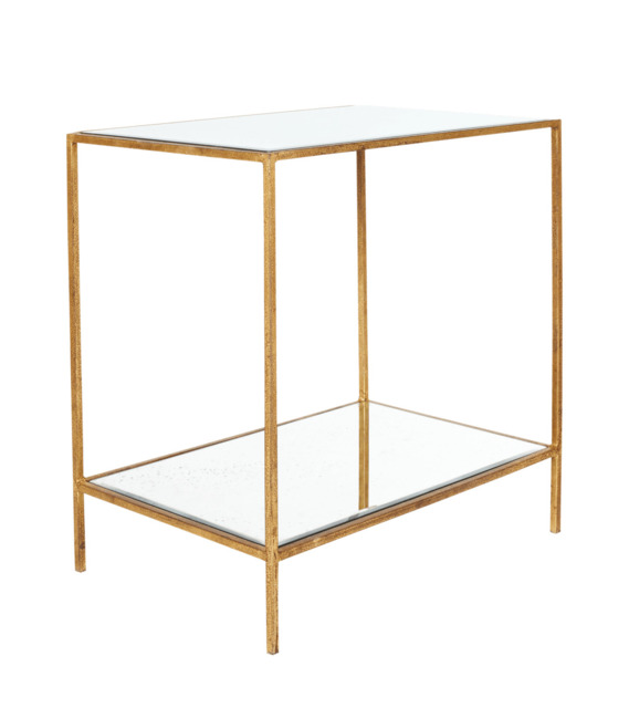 OKA, Triomphe Side Table - Antiqued Mirror, Side Tables, Glass by OKA ...