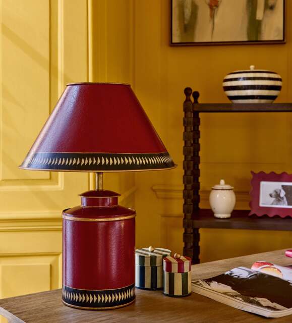 OKA, Kolmio Table Lamp and Shade - Red/Air Force Blue, Table Lamp by ...