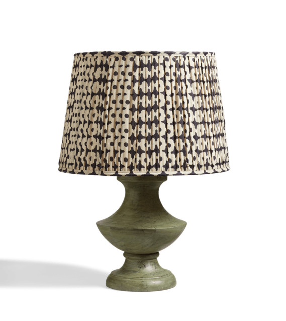 OKA, Fabius Table Lamp Base - Distressed Green, Table Lamps, Mango Wood ...