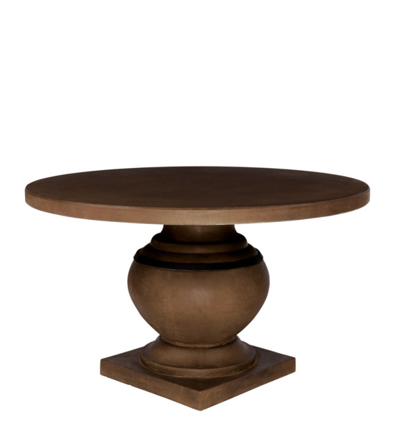 OKA, Round Callanish Indoor/Outdoor Dining Table - Brown, Dining Tables ...