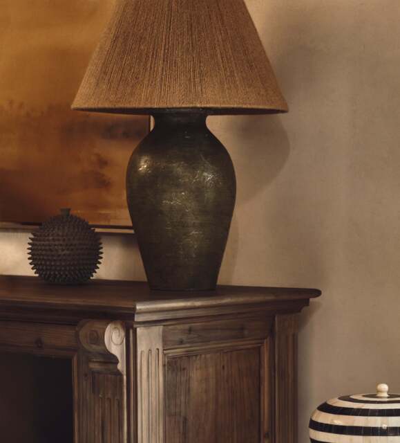 OKA, Callista Table Lamp Base - Distressed Green, Table Lamp by OKA ...
