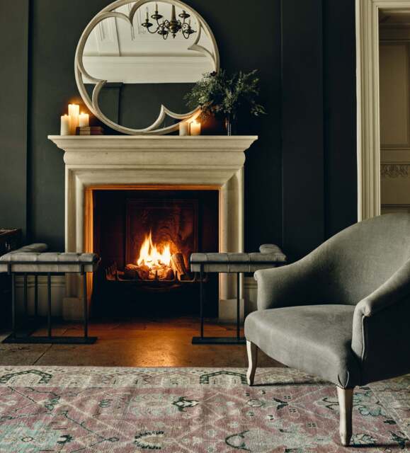 OKA, Berenson Leather Fire Fenders Pair - Ash Grey, Fire Screen by OKA ...