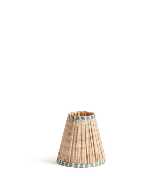 OKA, Elgin Cone Lampshade 16cm - Natural/Teal, Lampshades, Silk ...