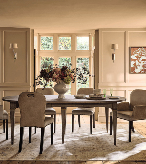 OKA, Hawkley Extendable Dining Table - Watered Grey, Dining Tables, Oak ...