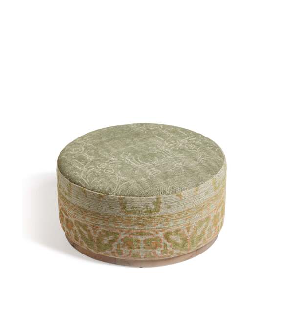 OKA, Rosarch Upholstered Ottoman - Sage, Ottoman by OKA | ufurnish.com