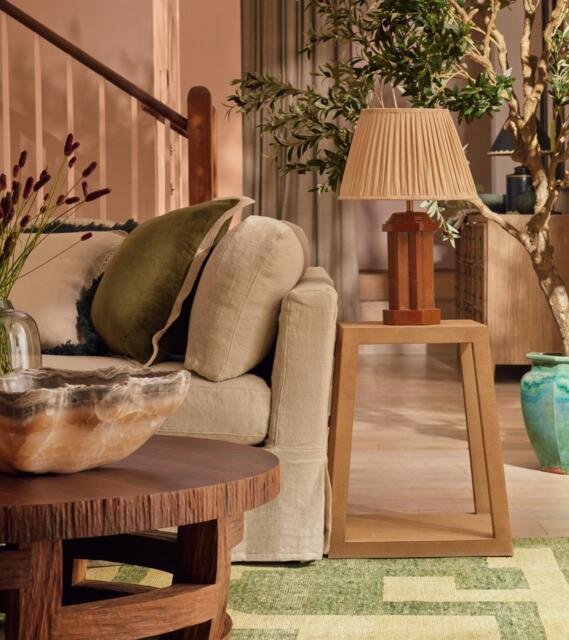 OKA, Sibley Shagreen Side Table - Oatmeal, Side Tables by OKA ...