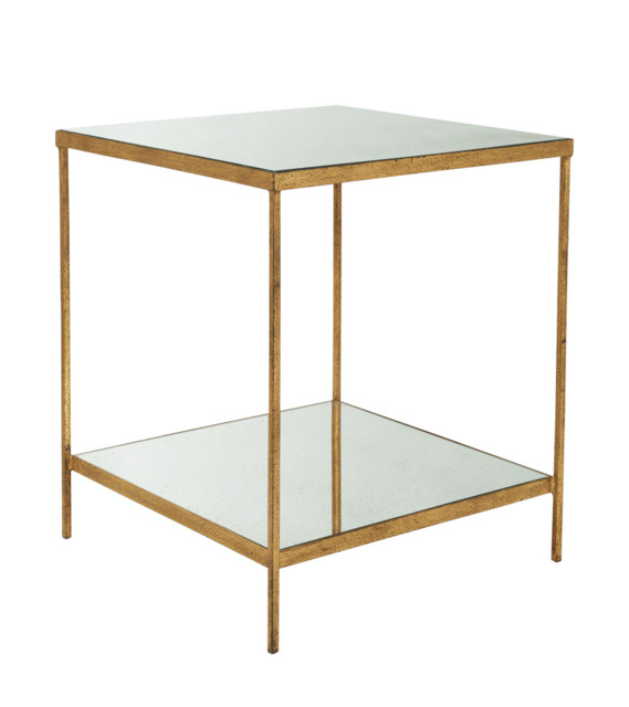 OKA, Merle Side Table - Antiqued Glass, Side Tables, Glass by OKA ...