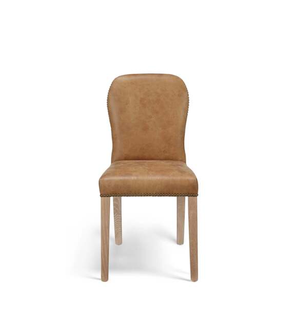 OKA, Stafford Leather Dining Chair - Aged Tobacco, Dining Chair by OKA ...