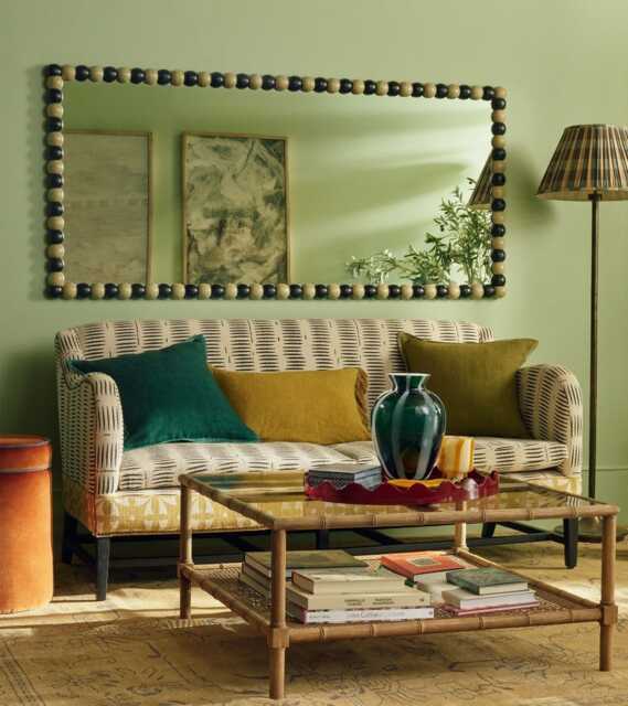 OKA, Bobina Floor-Standing Mirror - Vellum/Distressed Black, Mirrors by ...