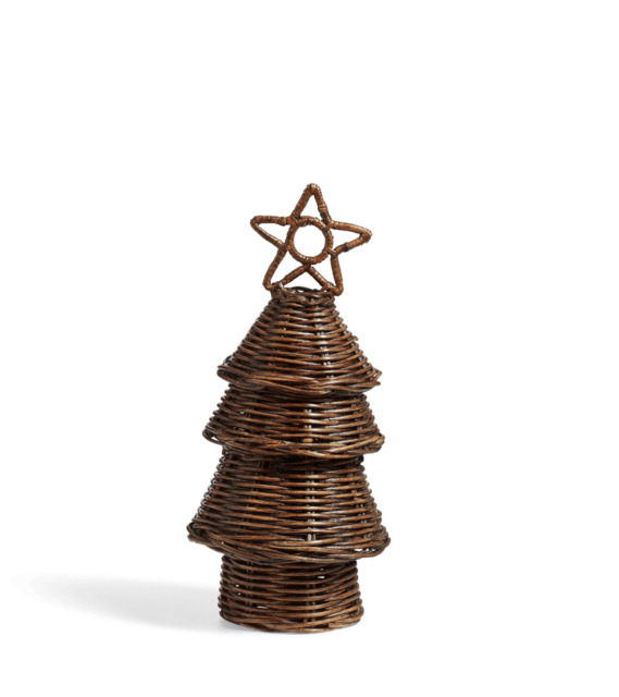 OKA, Rattan Decorative Christmas Tree - Antique Brown, Seasonal ...