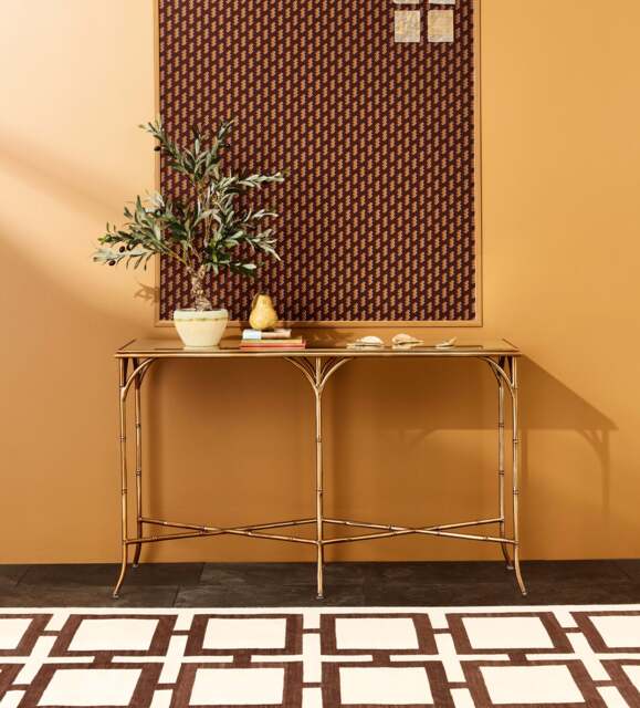 OKA, Helenium Console Table - Gold, Console Table by OKA | ufurnish.com