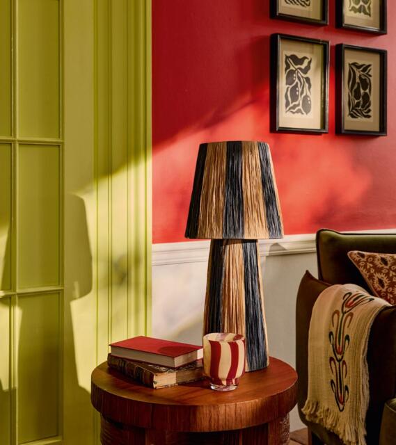 OKA, Bridget Table Lamp and Shade - Warm Natural/Blue, Table Lamps ...