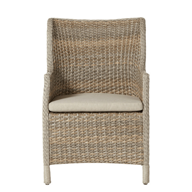OKA, Braunton Dining Chair - Bark, Garden Seating, All Weather Rattan ...