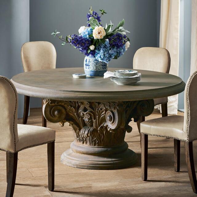 OKA, Stafford Leather Dining Chair - China Clay, Dining Chairs, Leather ...