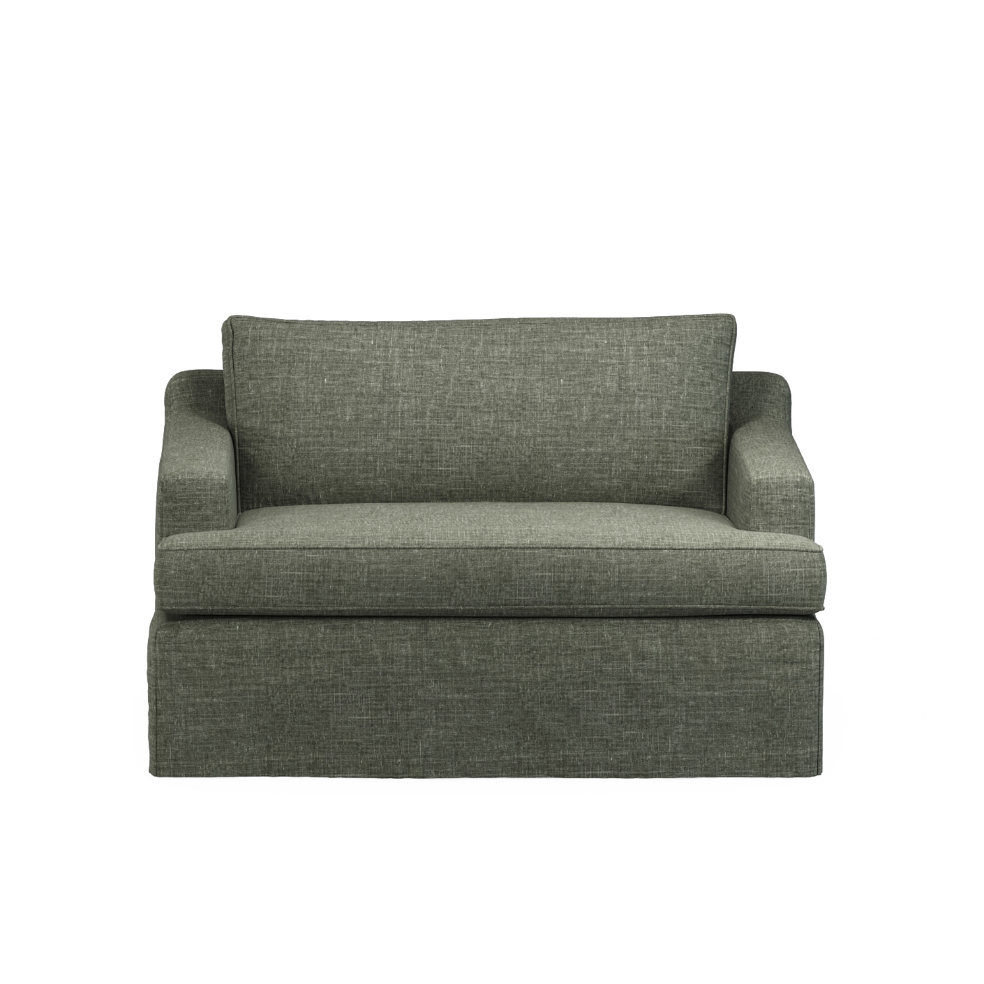 Linen Loose Cover for Beale Loveseat - Dune Green by OKA | ufurnish.com