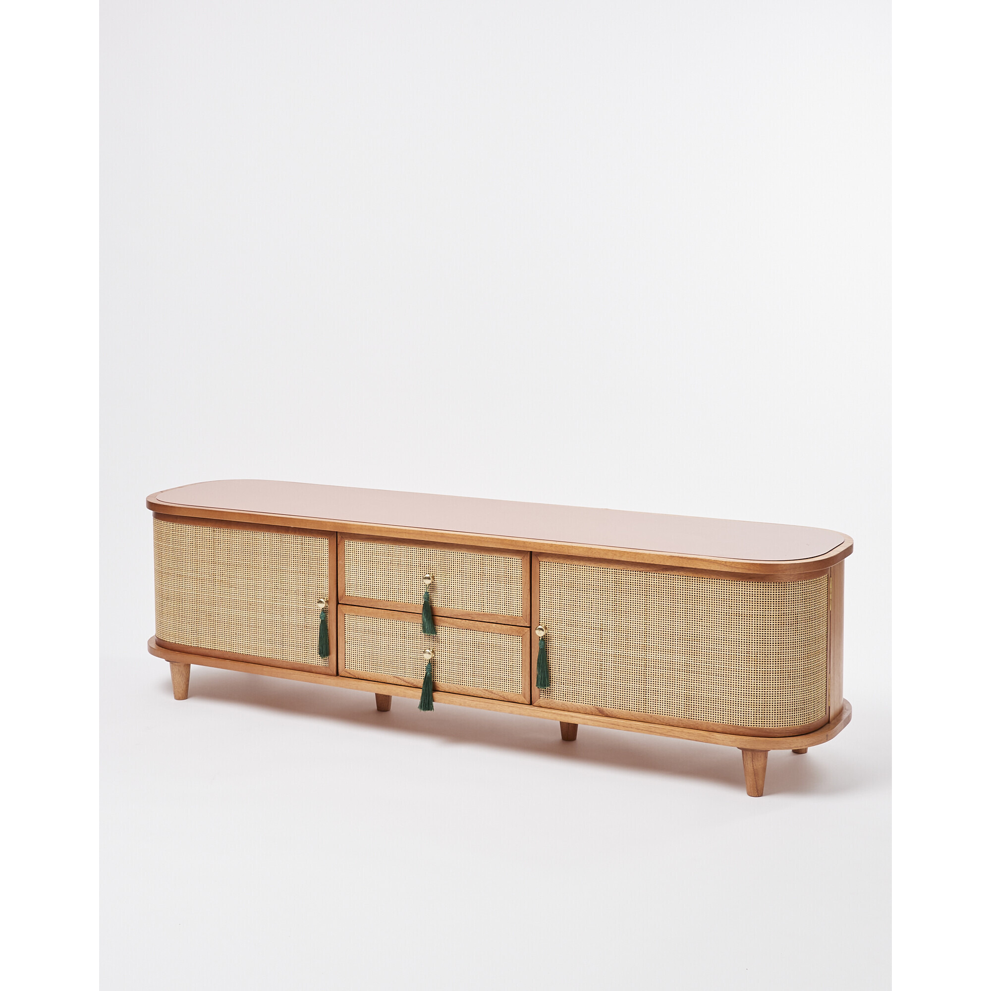 Kinship Rattan Terracotta TV Cabinet by Oliver Bonas | ufurnish.com