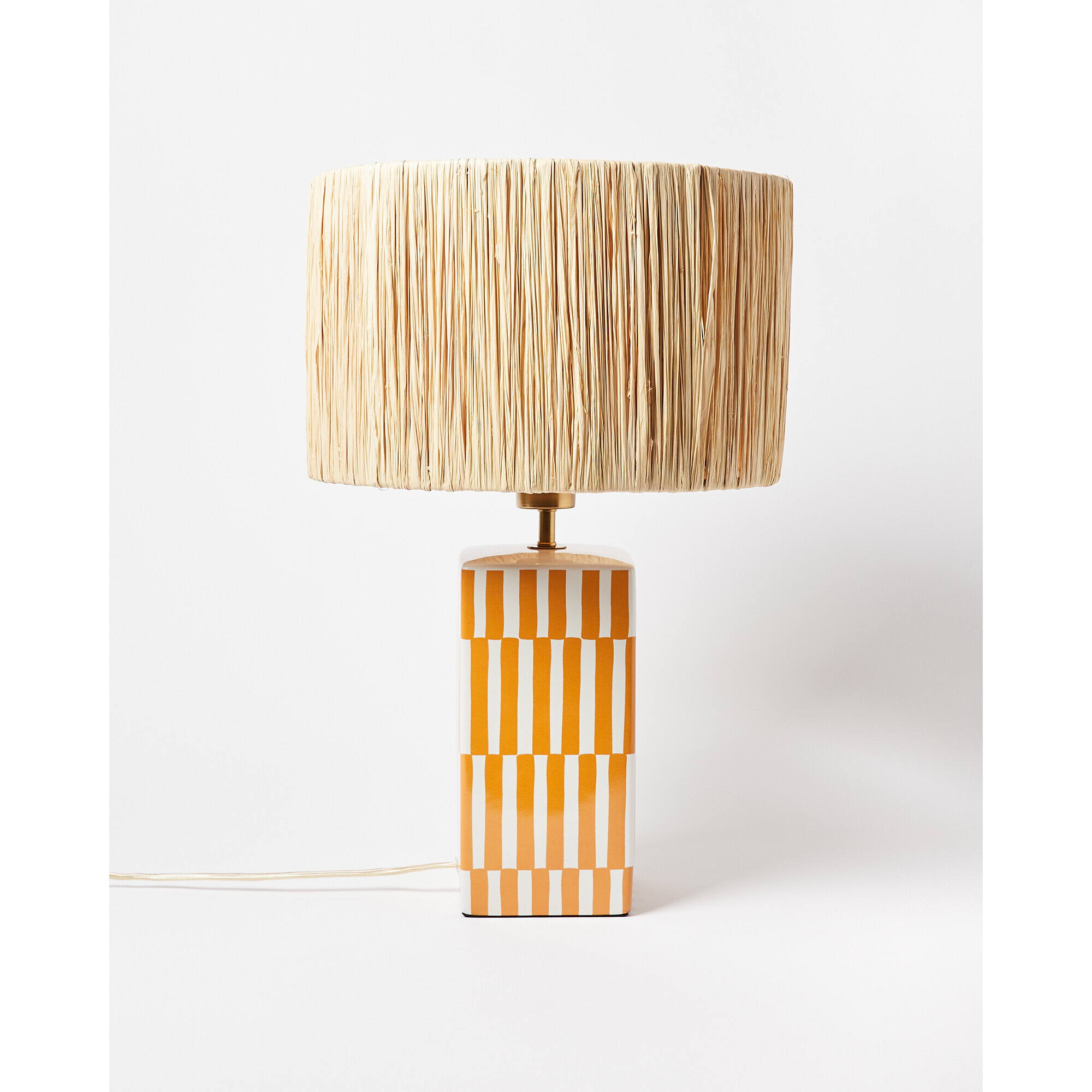 Ines Orange Raffia & Ceramic Desk & Table Lamp by Oliver Bonas ...