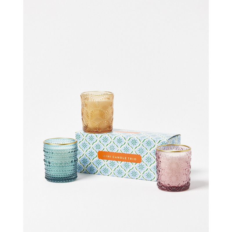 Opal Trio Glass Scented Candles Set of Three by Oliver Bonas | ufurnish.com