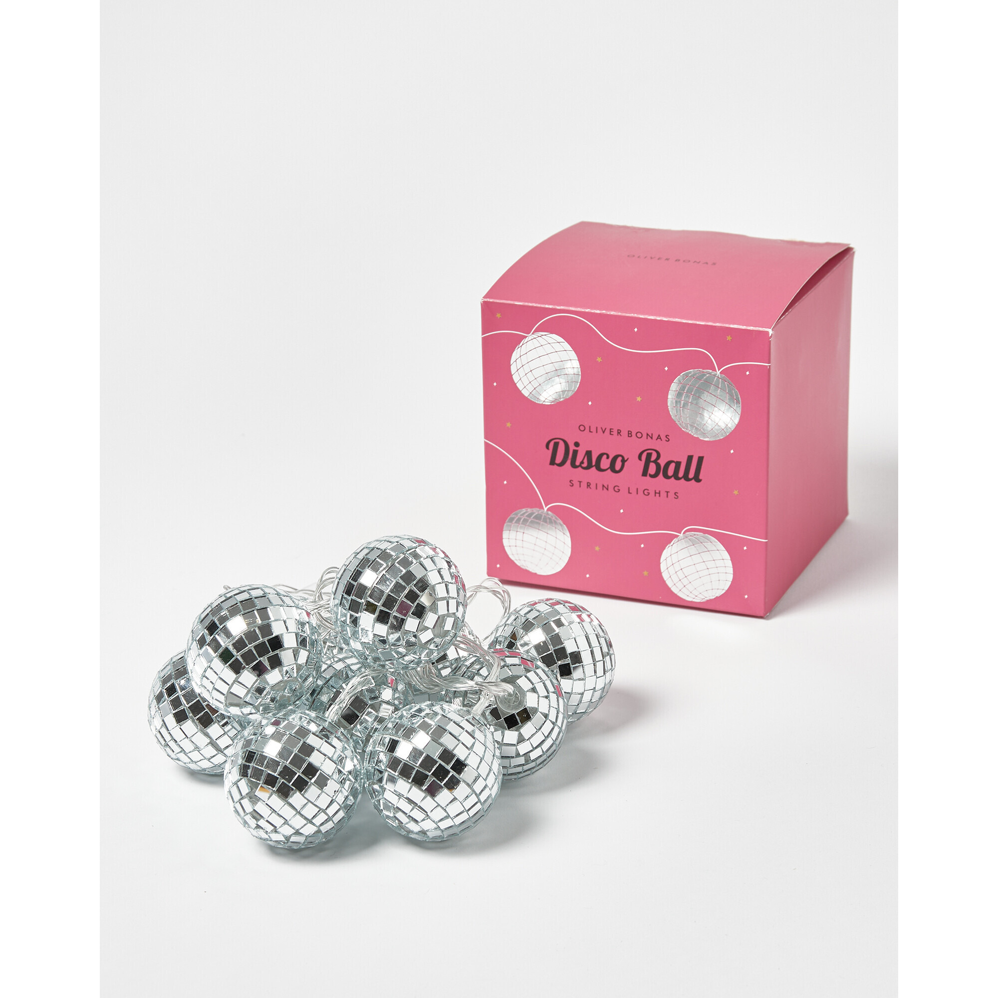 Silver Disco Ball String Lights by Oliver Bonas | ufurnish.com