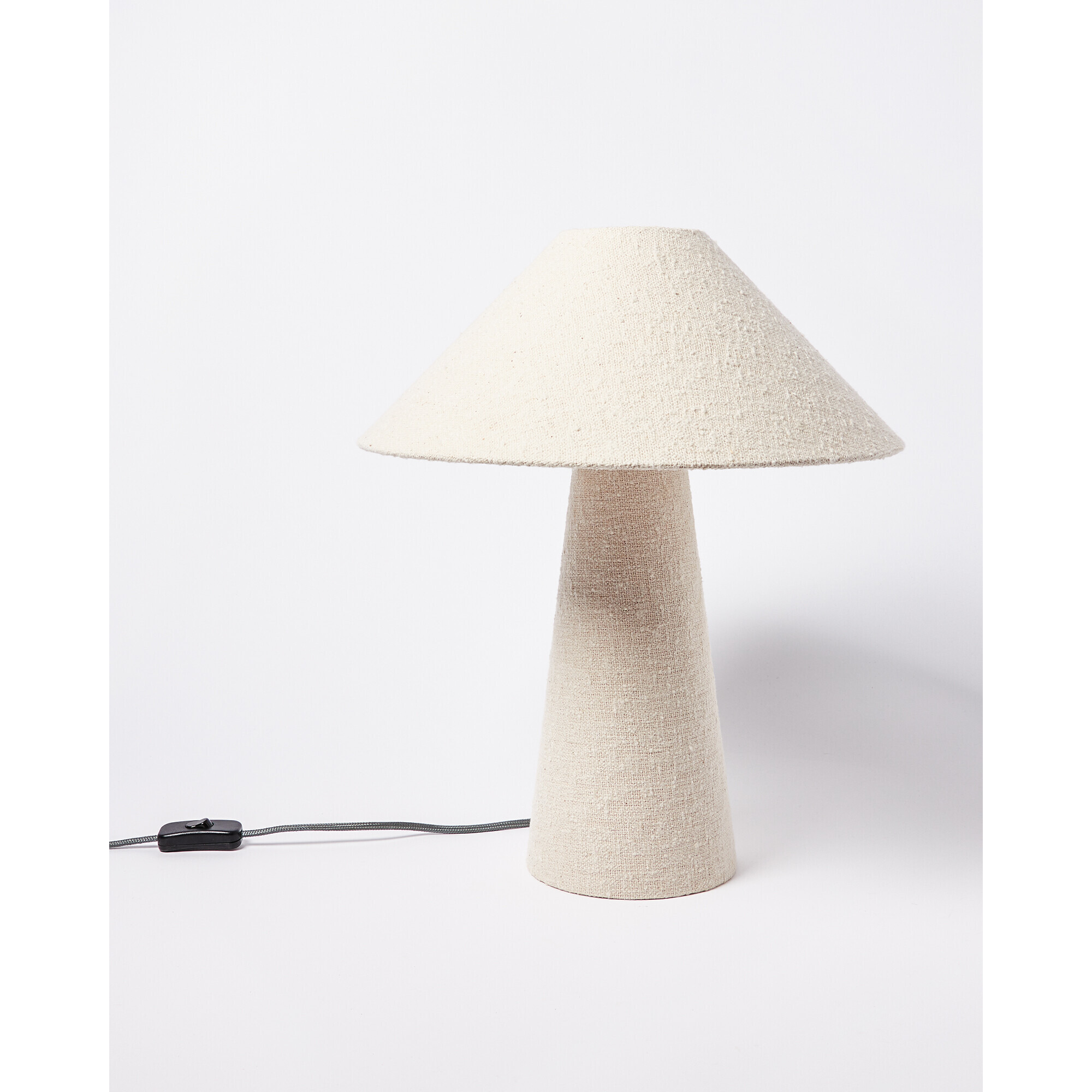 Alma White Boucle Desk & Table Light by Oliver Bonas | ufurnish.com