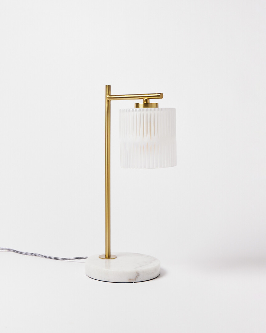 Lumi Gold Glass Marble Desk Table Lamp by Oliver Bonas ufurnish