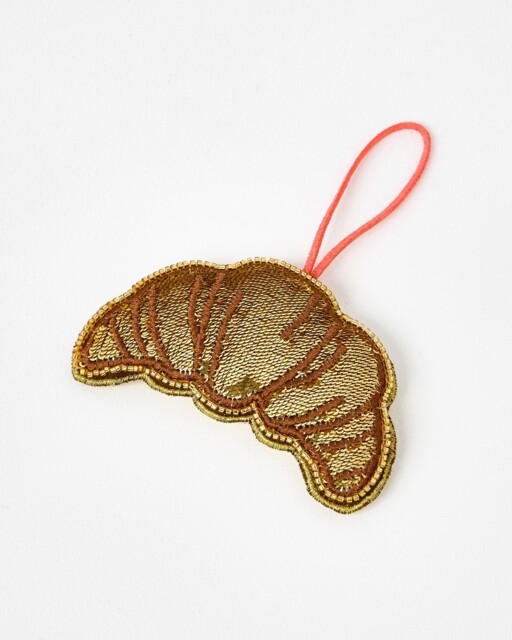 Croissant Sequinned Christmas Tree Decoration by Oliver Bonas ...