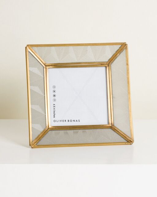 "Stained Glass Grey Square Standing Photo Frame 4x4""" by Oliver Bonas ...