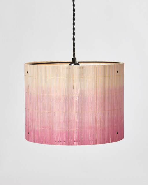 Ena Pink Ombre Bamboo Drum Lamp Shade by Oliver Bonas | ufurnish.com