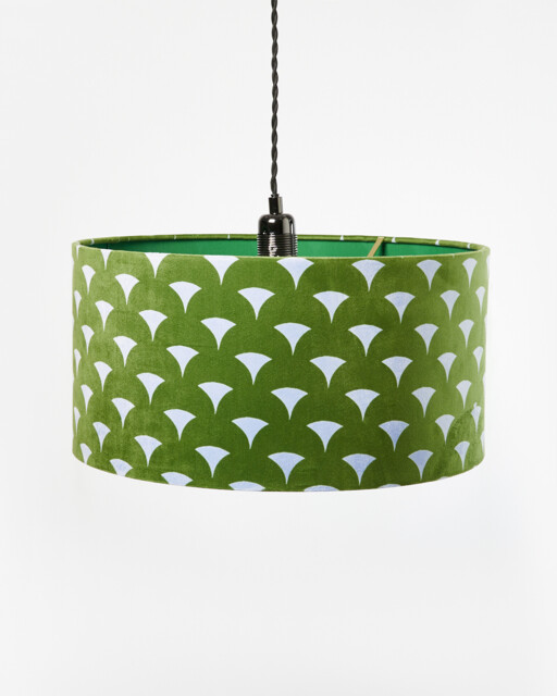 Walter Printed Green Velvet Pendant Lamp Shade by Oliver Bonas ...