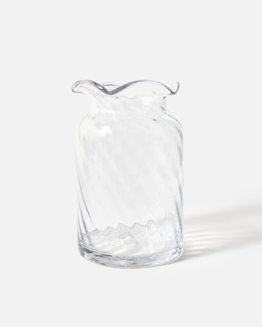 Lucie Clear Wavy Glass Vase by Oliver Bonas | ufurnish.com