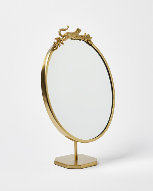 Leopard Gold Dressing Table Mirror by Oliver Bonas | ufurnish.com