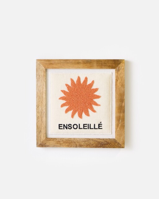 Ensoleille Embroidered Sun Framed Wall Art by Oliver Bonas | ufurnish.com