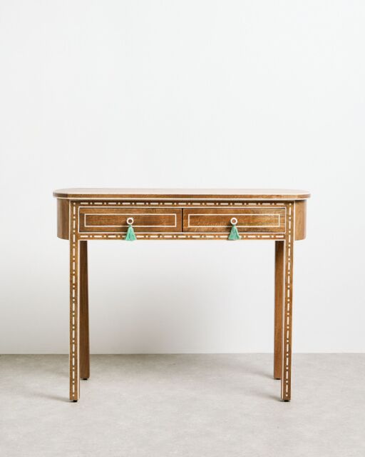 Riya Mango Wood Inlay Dressing Table by Oliver Bonas | ufurnish.com