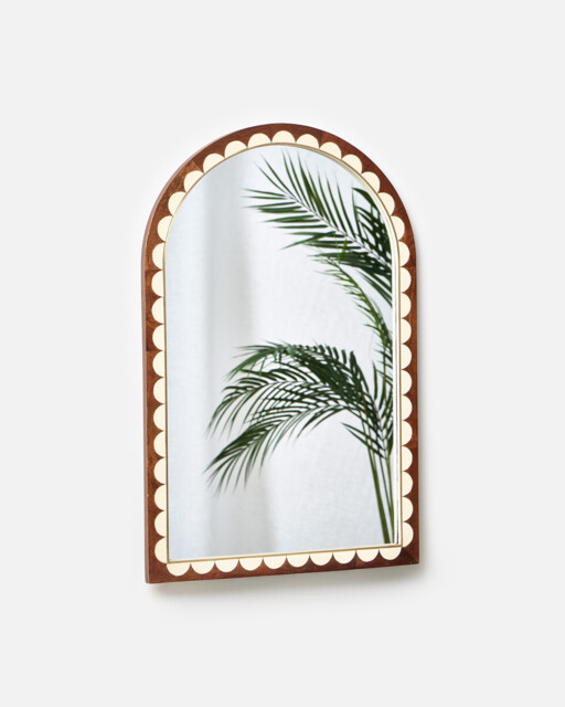 Delphi Arch Wood & Resin Wall Mirror by Oliver Bonas | ufurnish.com