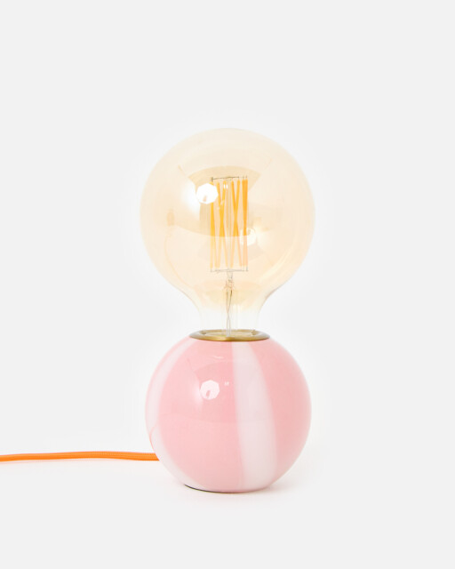 Raya Round Pink Desk & Table Lamp by Oliver Bonas | ufurnish.com