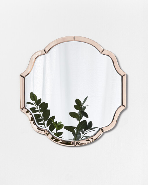 Aurora Pink Round Wall Mirror by Oliver Bonas | ufurnish.com