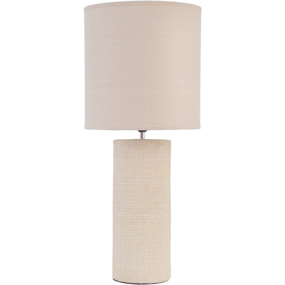 Libra Interiors Tall Textured Porcelain Table Lamp With Shade Cream by ...
