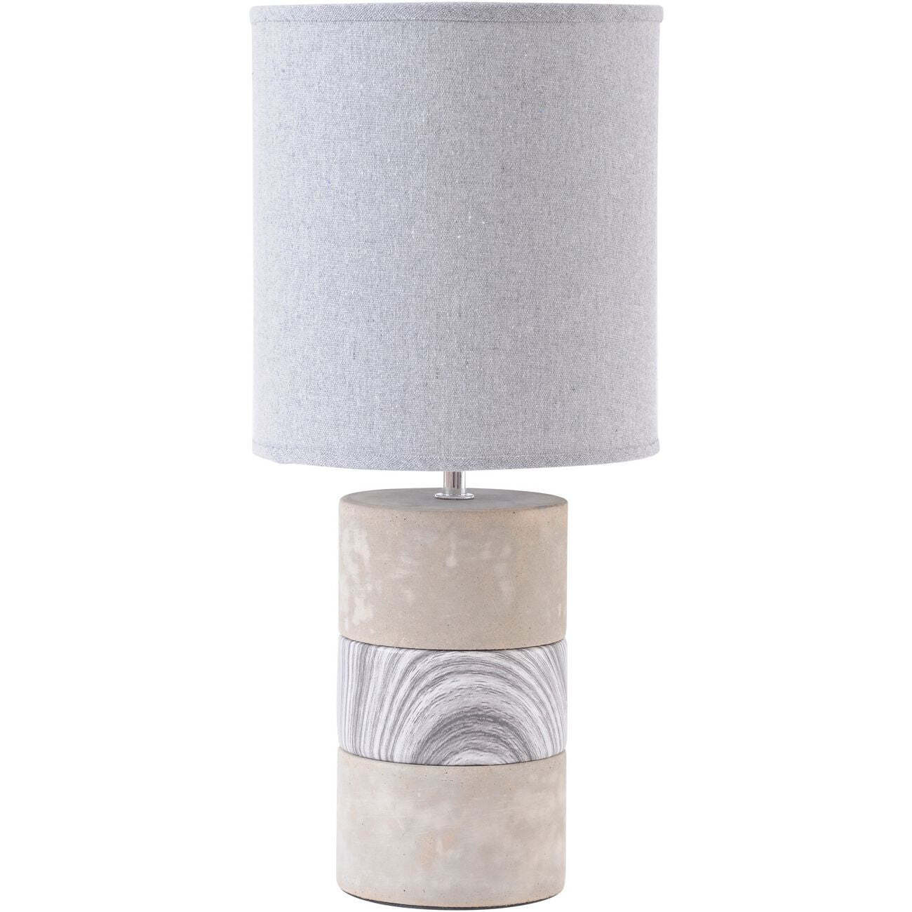 Libra Interiors Concrete and Porcelain Table Lamp with Natural Shade by ...
