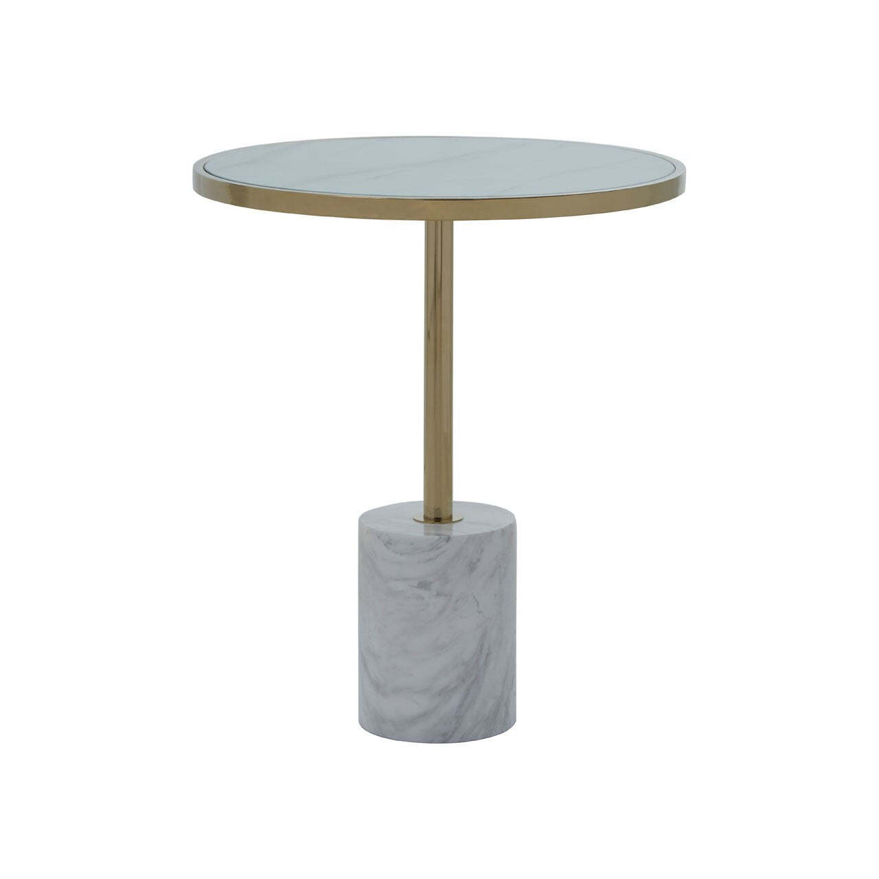 Olivia's Opal Side Table White Marble / White Marble by Olivia's | ufurnish.com