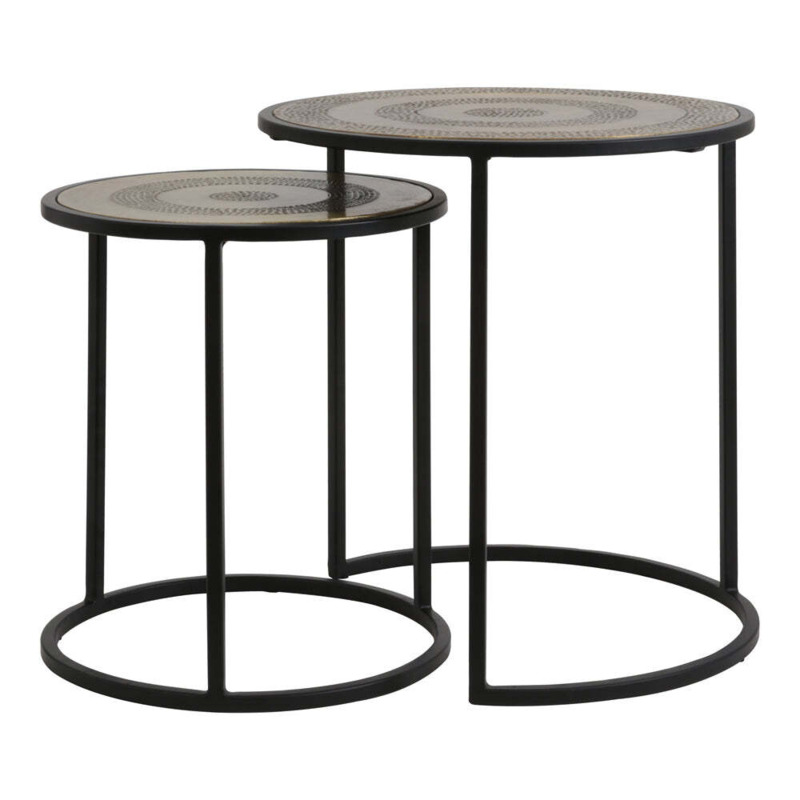 Light & Living Set of 2 Kome Side Table Antique Bronze Hamm And Matt ...