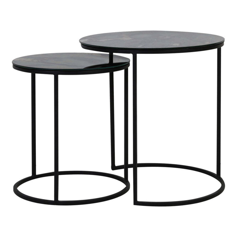 Light & Living Set of 2 Tabun Side Table Antique And Matt Black by ...