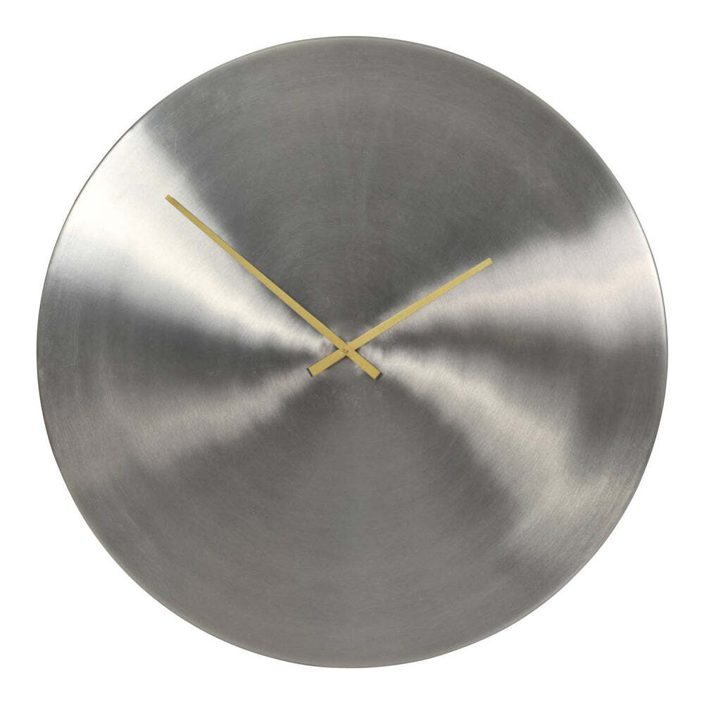 Libra Interiors Lode Brushed Silver 76 cm Wall Clock With Brass Hands ...