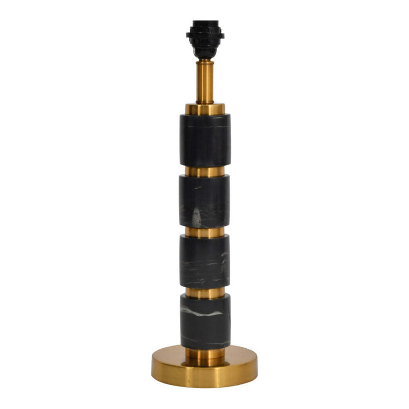 Libra Luxurious Glamour Collection - Black Marble Column Table Lamp On ...