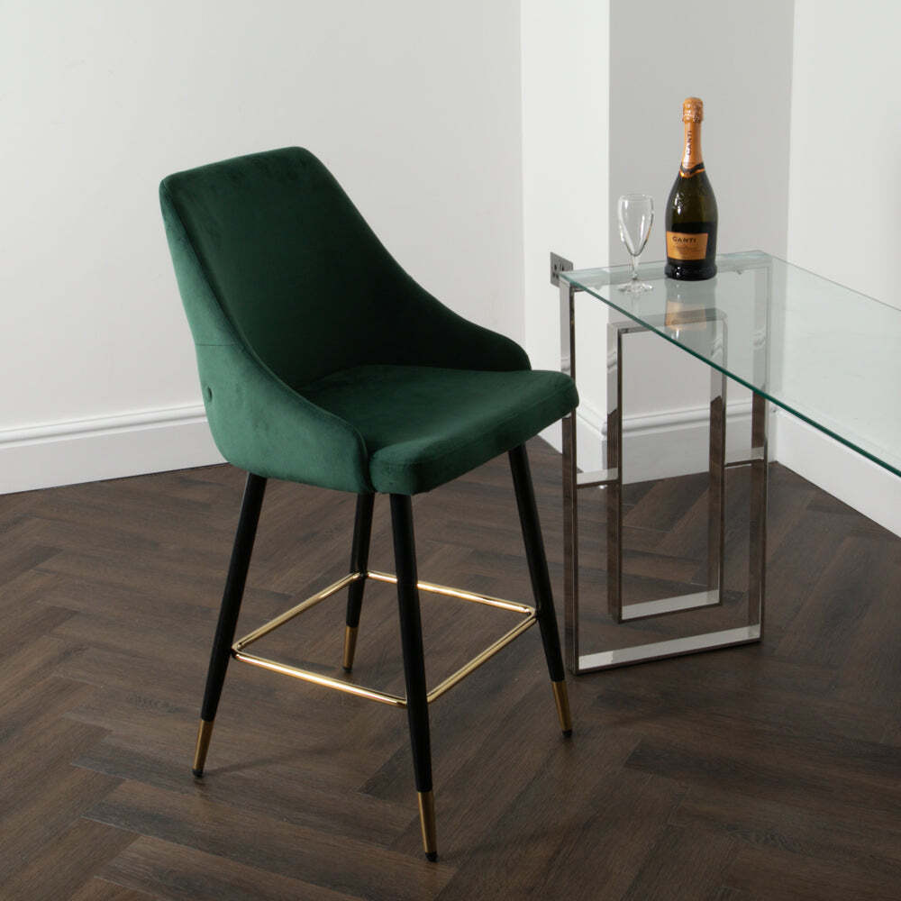 Native Home Set of 2 Chesterfield Green Kitchen Bar Stool by Olivia's ...