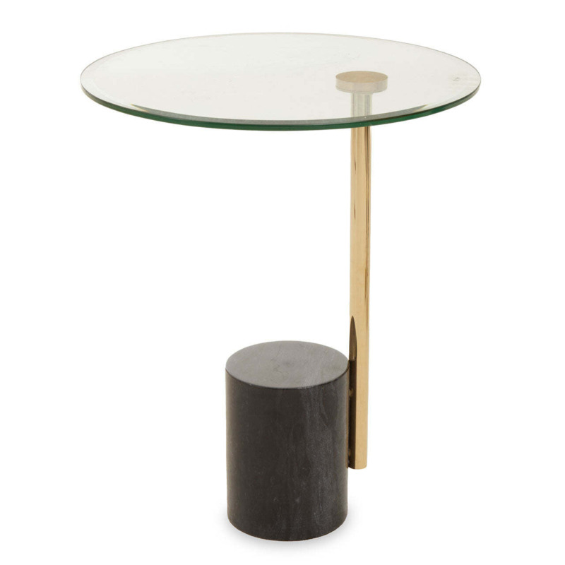 Olivia's Orla Side Table in Black & Gold by Olivia's | ufurnish.com