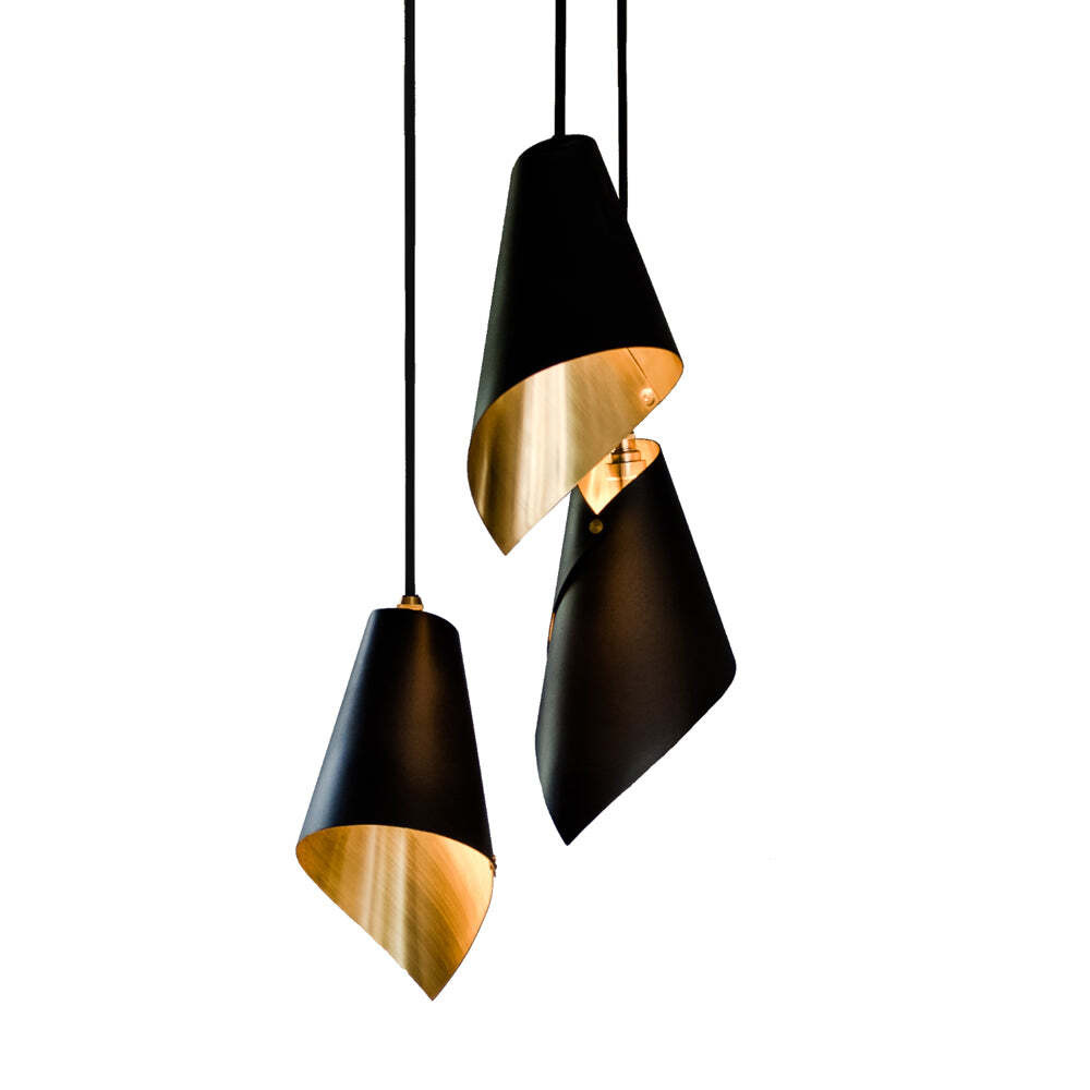 Arcform Lighting - Arc 3 Pendant Light in Brushed Brass & Black ...