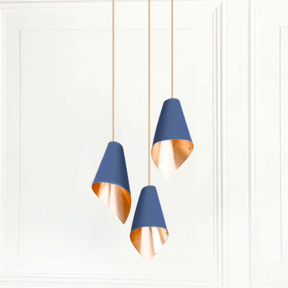 Arcform Lighting - Arc 3 Pendant Light in Brushed Copper & Blue ...