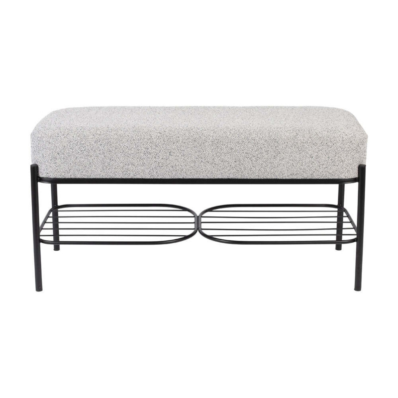 Olivia's Nordic Living Collection Milo Bench in Black & Grey by Olivia's | ufurnish.com