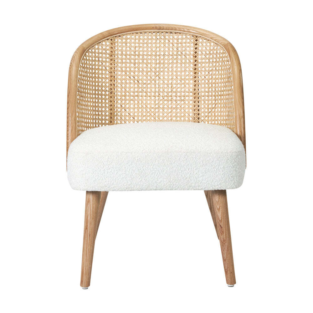 Olivia's Margot Boucle and Natural French Cane Chair by Olivia's ...