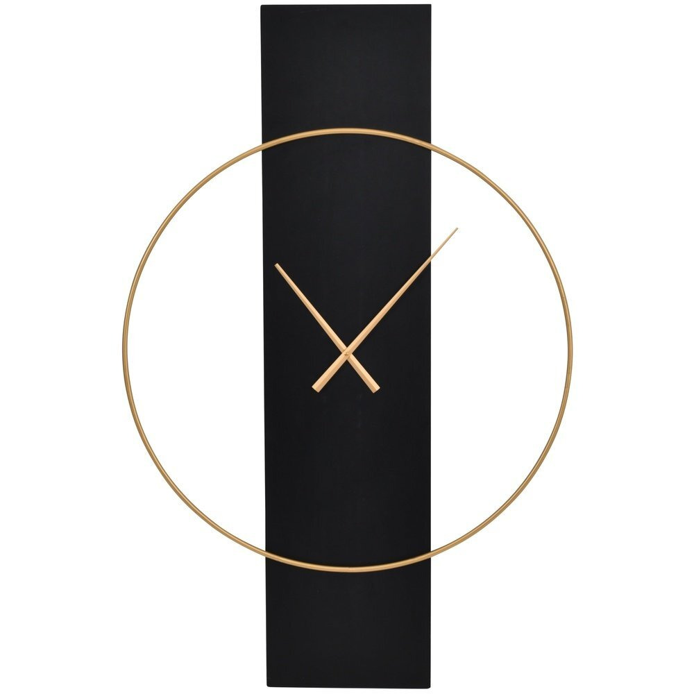 Libra Interiors Dakota Black Panel Wall Clock in Gold by Olivia's ...